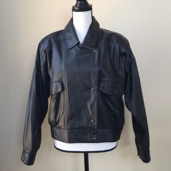 Together | Jackets & Coats | Vintage Black 8s Leather Moto Jacket ...